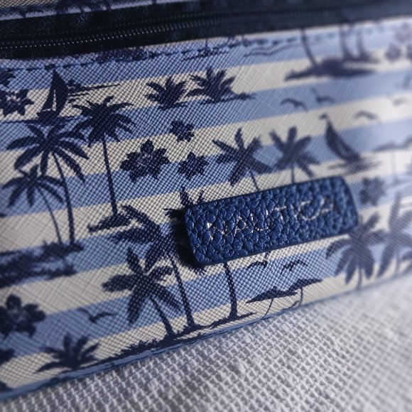 Nautica | Bags | Nautica Nautical Tropical Blue And White Stripe Palm ...